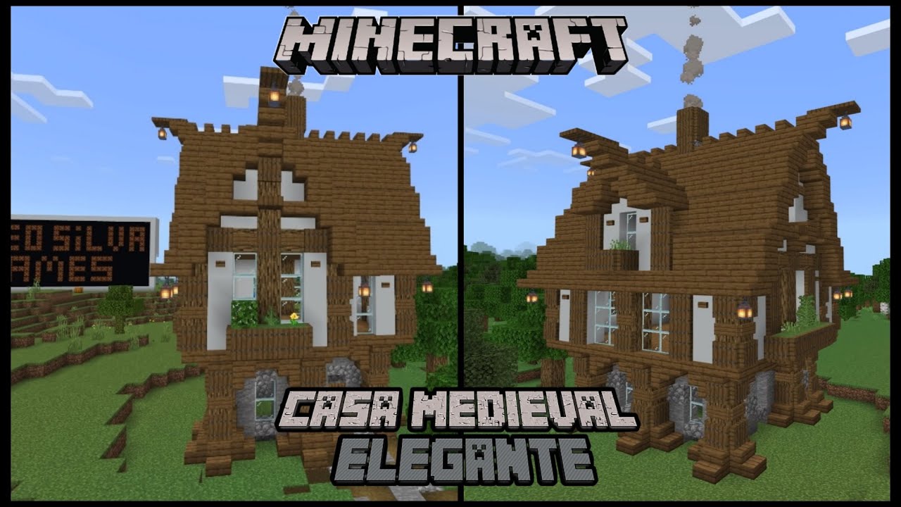 Como construir uma ELEGANTE CASA MEDIEVAL no MINECRAFT!! - YouTube