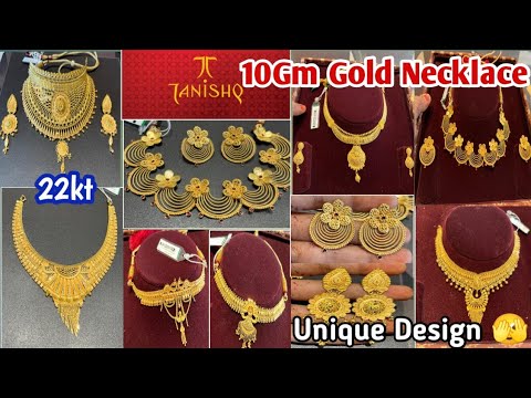 OMG😲Tanishq Gold Necklace Set Just 10Gm !Lightweight Gold Necklace Set ...