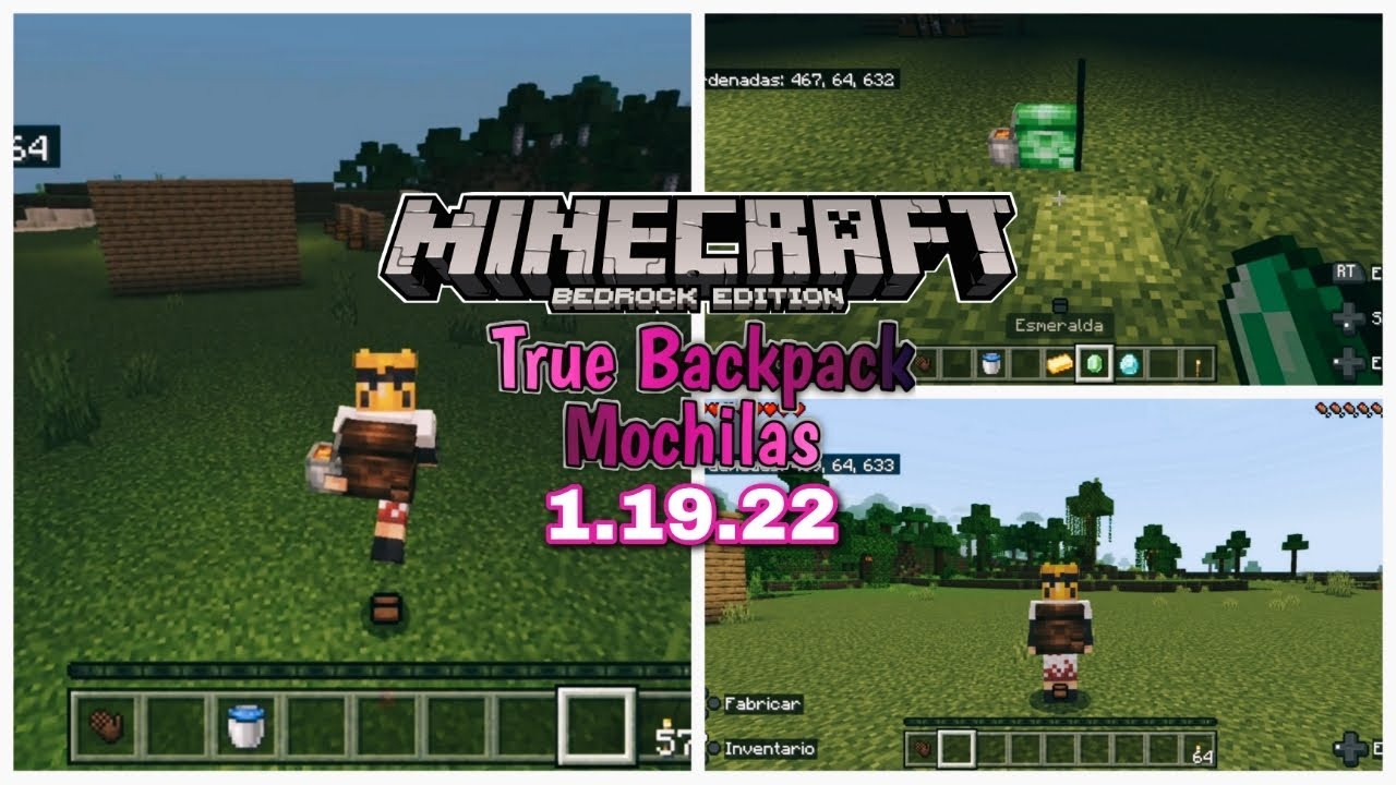 MOCHILAS "TRUE BACKPACK" para MINECRAFT PE 1.19.22 Mod mochila ...