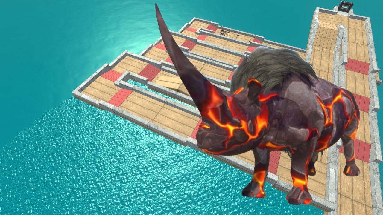 ESCAPE FROM LAVA WOOLLY RHINO - Animal Revolt Battle Simulator - YouTube