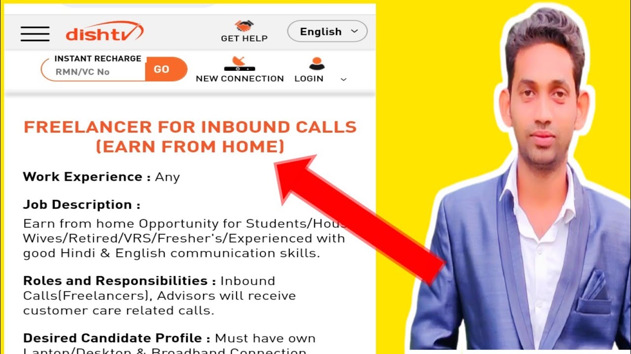 Dish TV Work From home Jobs Salary || Dish TV Freelancing Jobs Salary ...