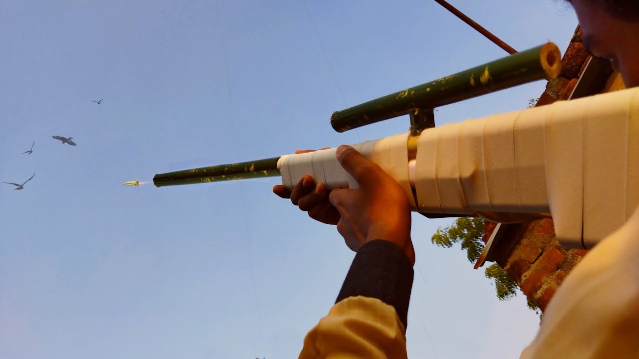 How to make a Bamboo Sniper Rifle | Easy Idea Powerful Bamboo AWM Rifle ...