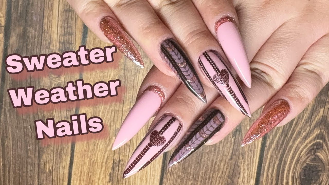 Pink Sweater Weather Nails - YouTube