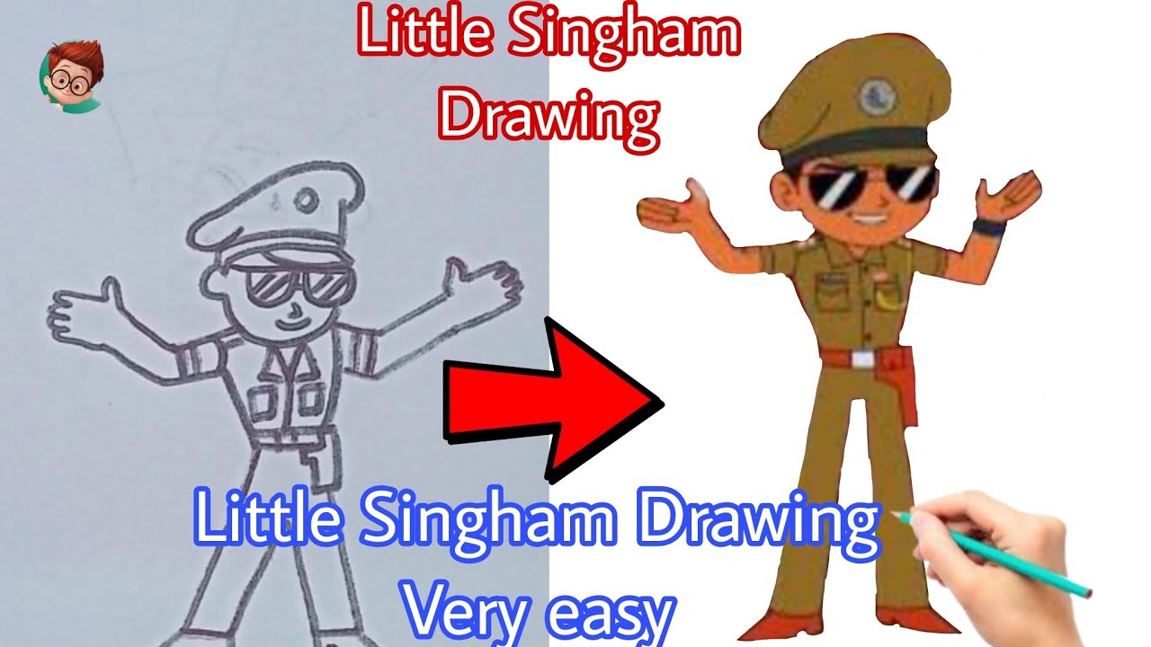 Little Singham Drawing | Little Singham Drawing Very easy | Little ...