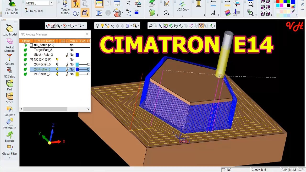 CIMATRON E14-2D-MILL - YouTube