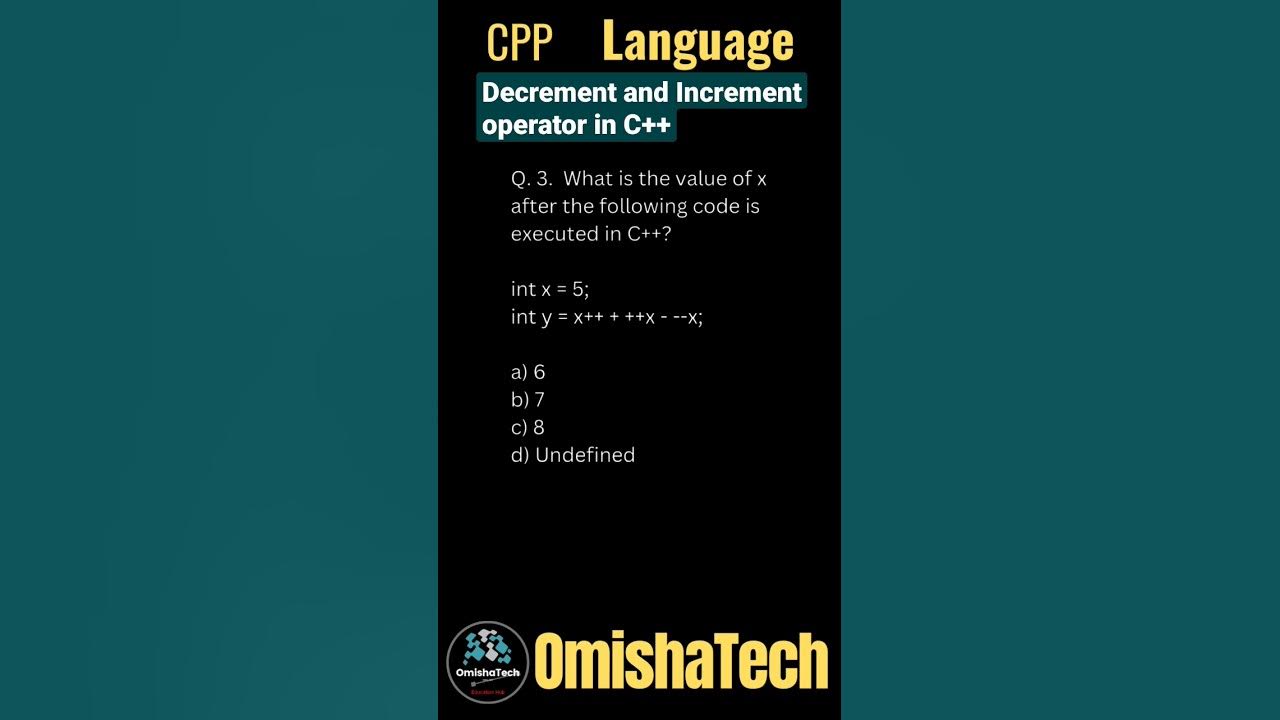 Decrement And Increment Operator C Programming Shorts Viral Omishatech C Operator