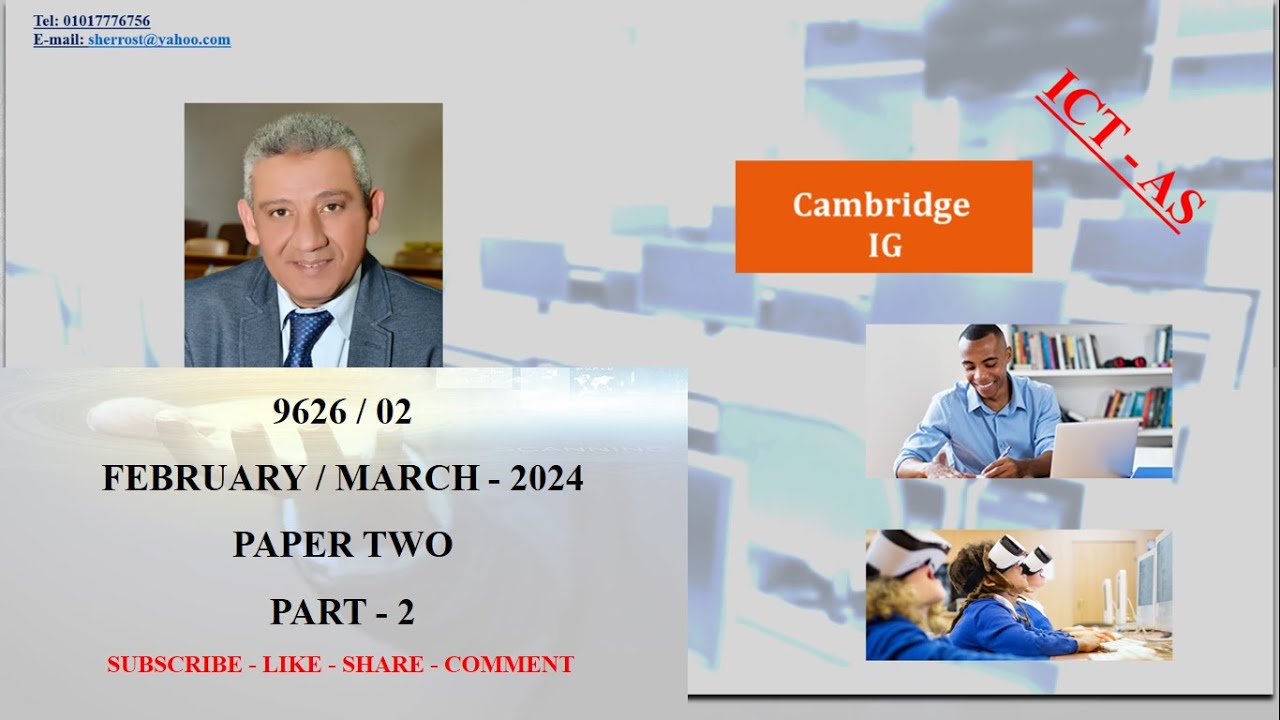 Top Methods to Solve IGCSE - ICT - AS 9626 FEBRUARY - MARCH 2024 PAPER 2 - PART 2 - YouTube