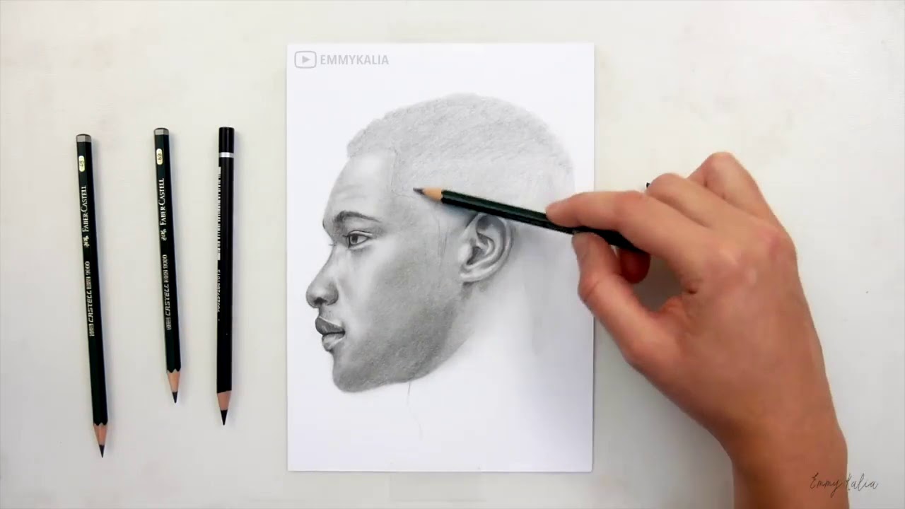 drawing black man hair cut - YouTube