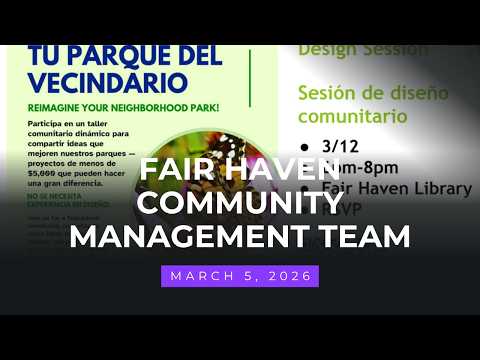 Fair Haven Community Management Team - Meeting March 5th, 2026