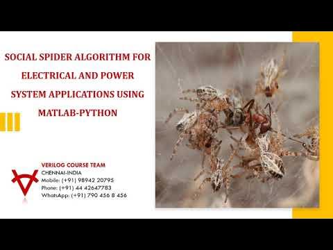 SOCIAL SPIDER ALGORITHM FOR ELECTRICAL AND POWER SYSTEM APPLICATIONS USING MATLAB-PYTHON - YouTube