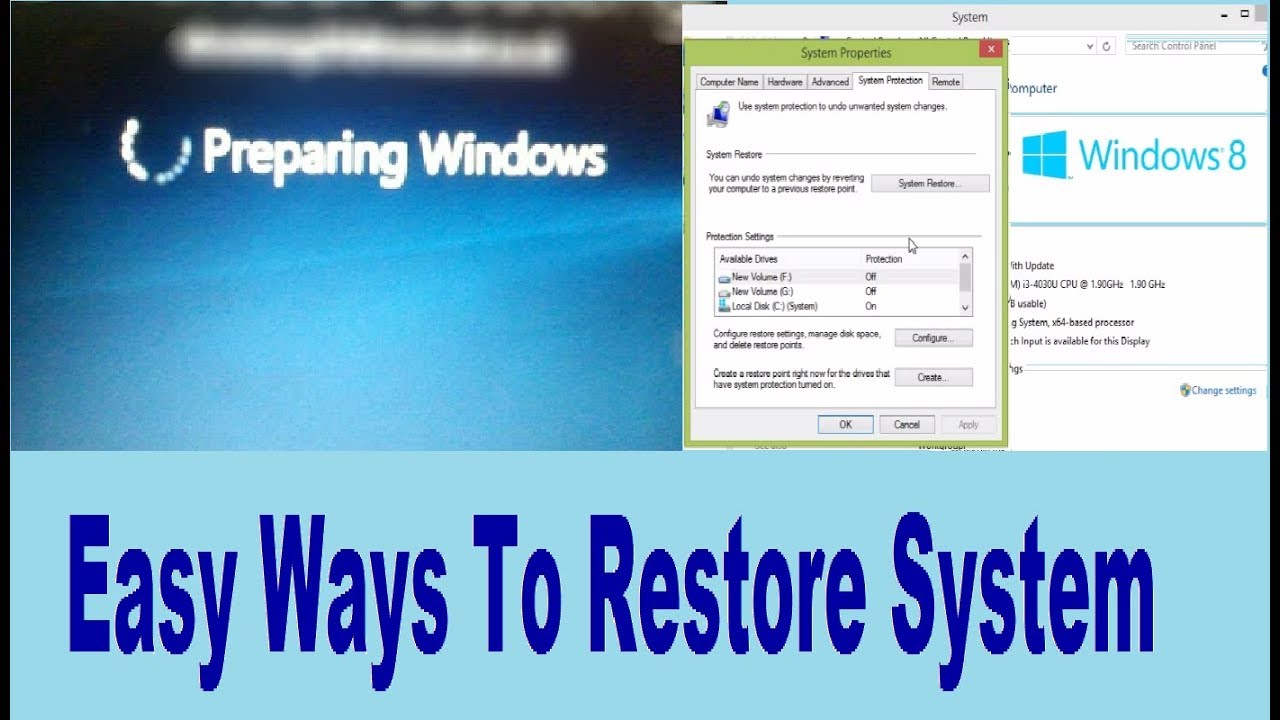 Easy ways to restore system in Windows 8 | Avoid preparing windows ...