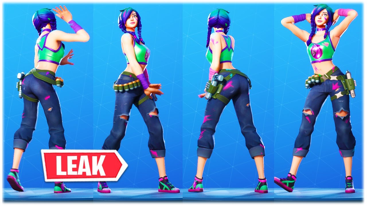 FORTNITE *LEAKED* SPLATTERELLA SKIN SHOWCASED WITH MANY DANCE EMOTES 😍 ...