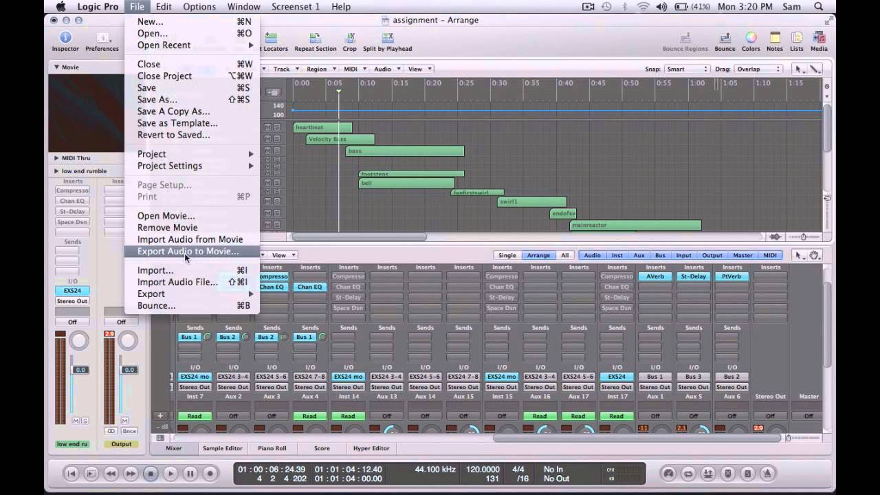 How To: Export a Movie with audio from Logic Pro 9 - YouTube