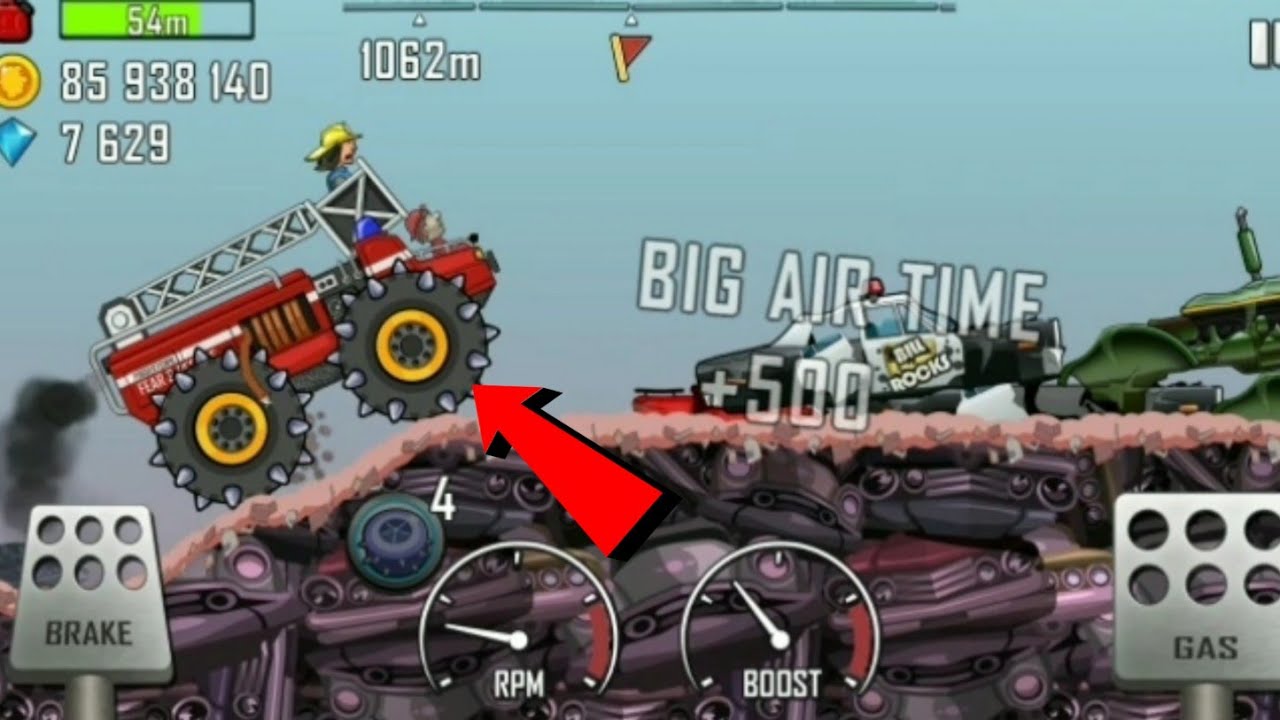 Hill climb racing Fire Truck on Junkyard Road Game Hill climb racing ...