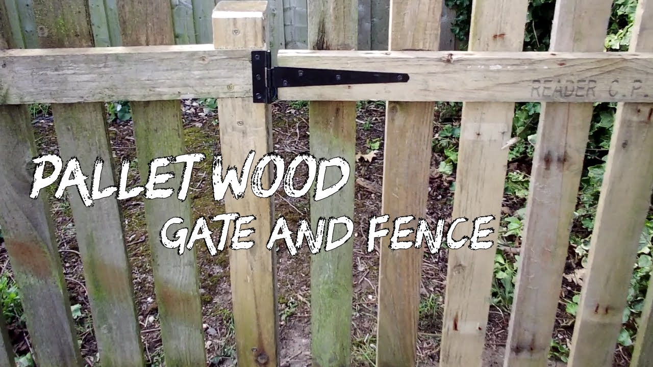 Pallet wood gate and fence - YouTube