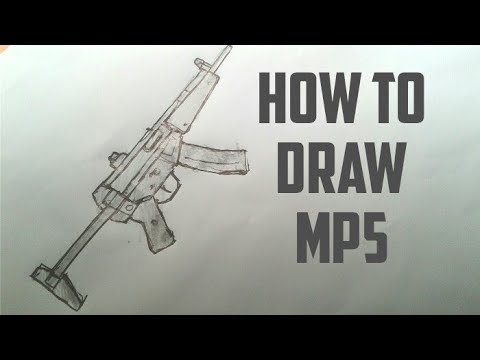 How to draw a HK MP5 sub machine gun -SMG( how to draw a gun ) - YouTube