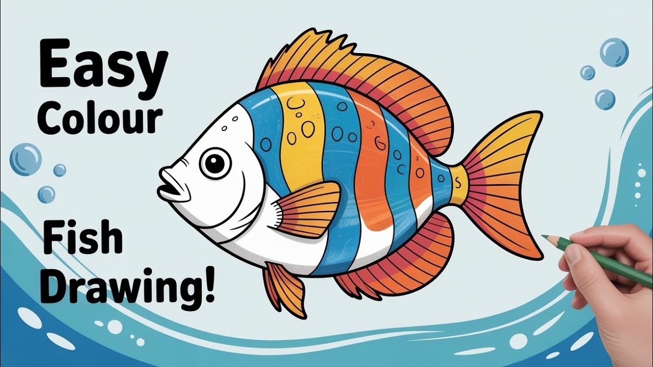 how to draw colour fish| colour fish drowning - YouTube