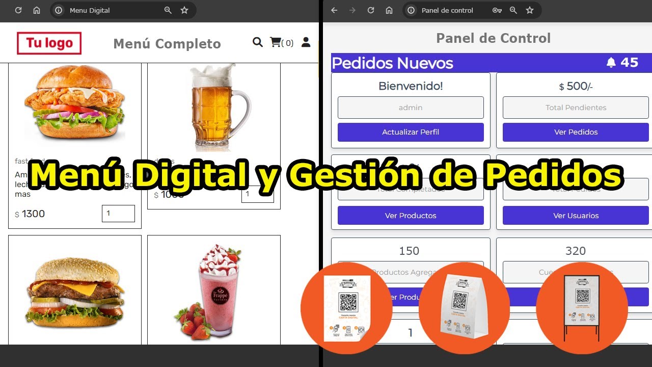 Sistema de Menú Digital QR y Gestión de Pedidos - YouTube