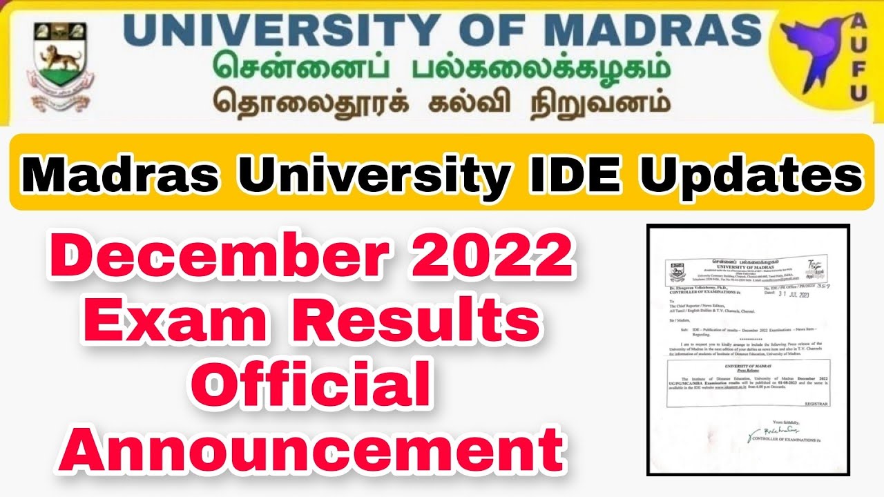 Madras University IDE December 2022 Exam Results Date Happy News YouTube madras-university-ide-december-2022-exam-results-date-happy-news-youtube