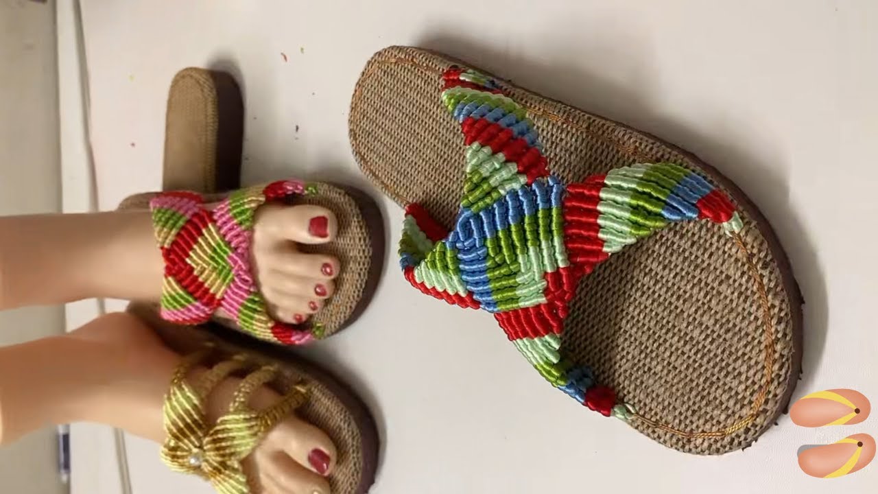 EASY Knitted Sandals Tutorial 🧶 | DIY No-Sew Comfortable Shoes! - YouTube