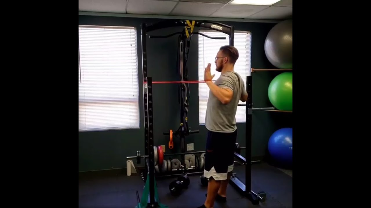 Dynamic band shoulder warm-up drills - YouTube