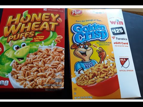 Aldi's Millville Honey Wheat Puffs Vs Post Golden Crisp, Aldi VS Name ...