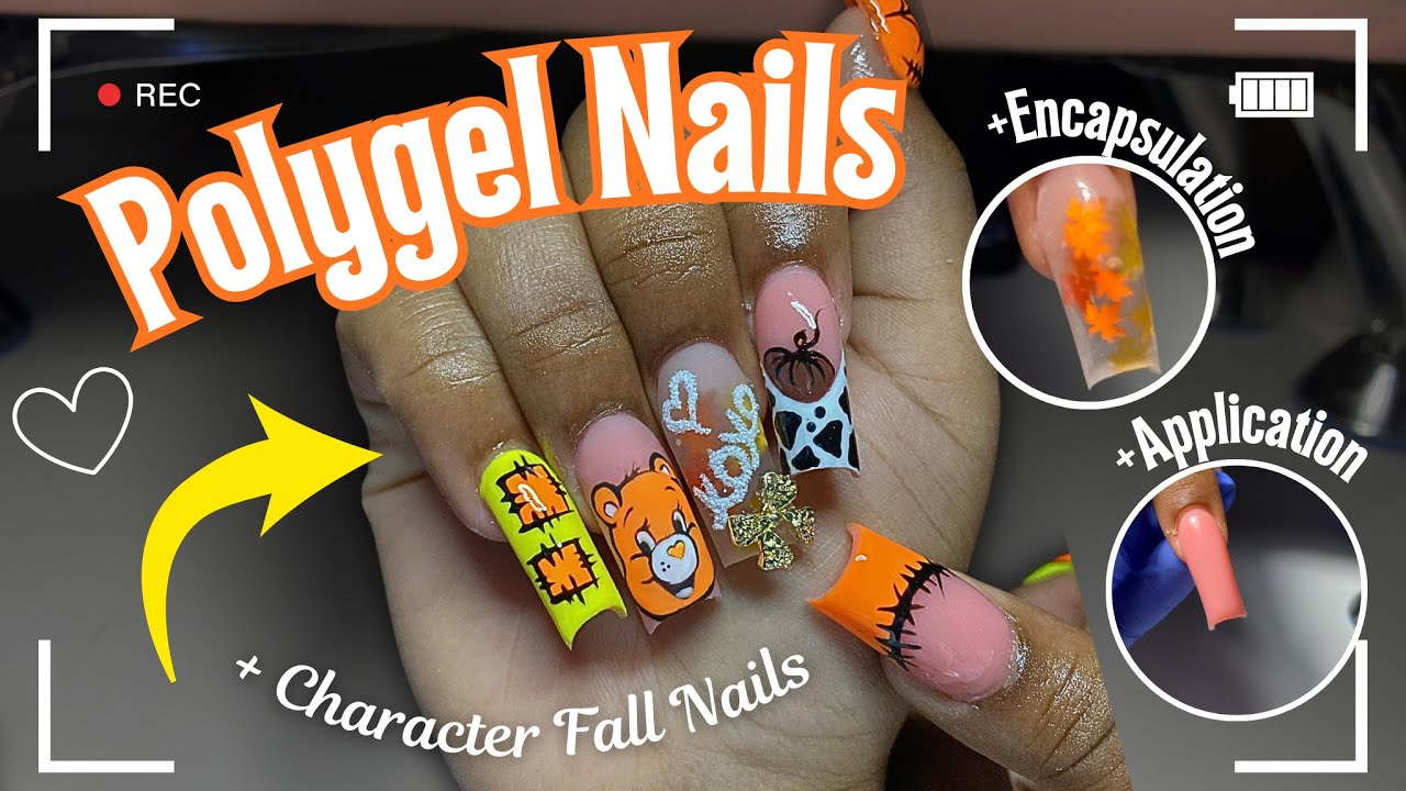 Polygel Nails : Fall Nail Art, Encapsulation, & MORE💕 | Full Tutorial - YouTube