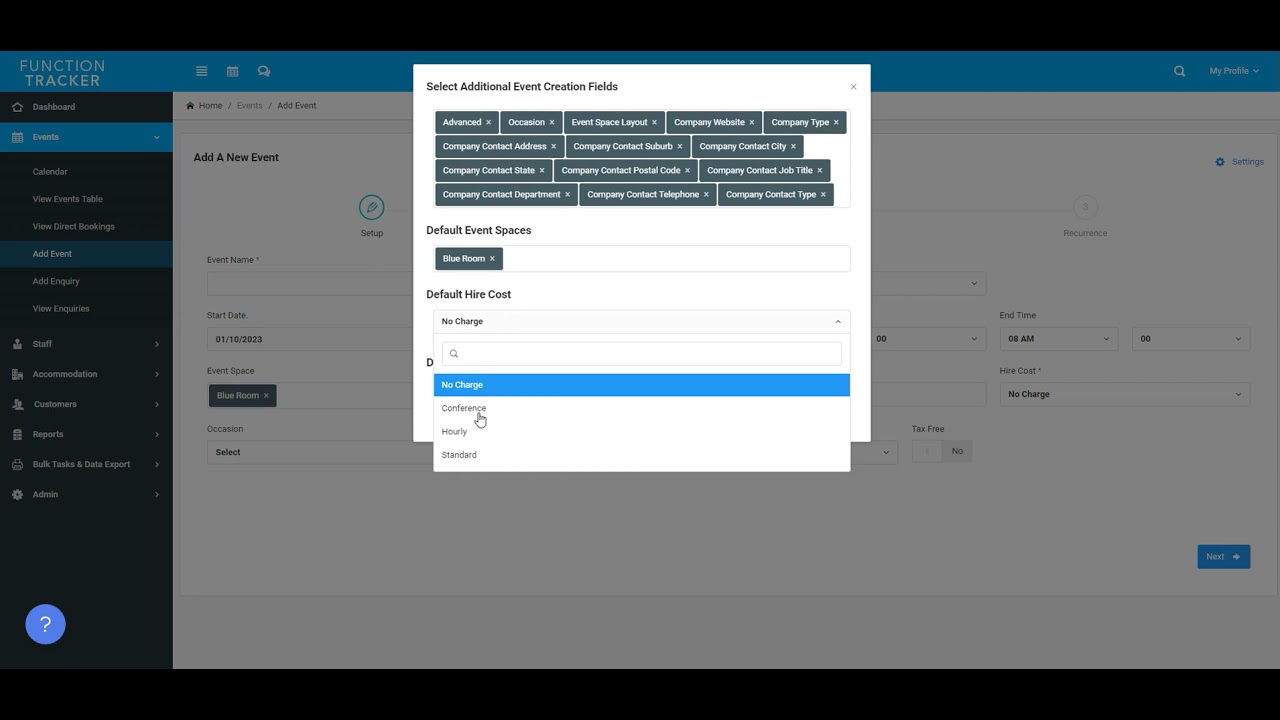 Adjusting Default Event Creation Settings in Function Tracker - YouTube