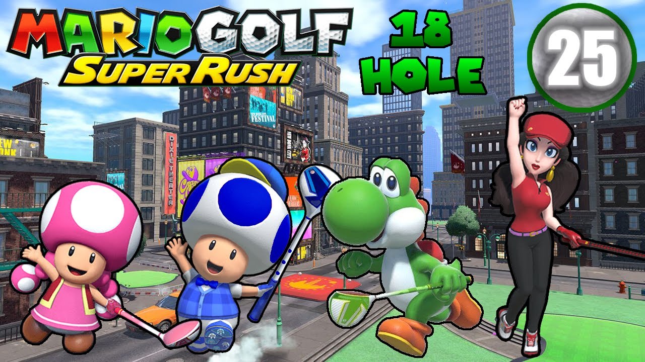 Mario Golf: Super Rush - Toadette VS Blue Toad VS Yoshi VS Pauline ...