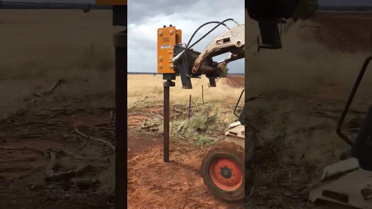 THOR Hydraulic Post Driver Ramming Railway Line in Seconds - YouTube