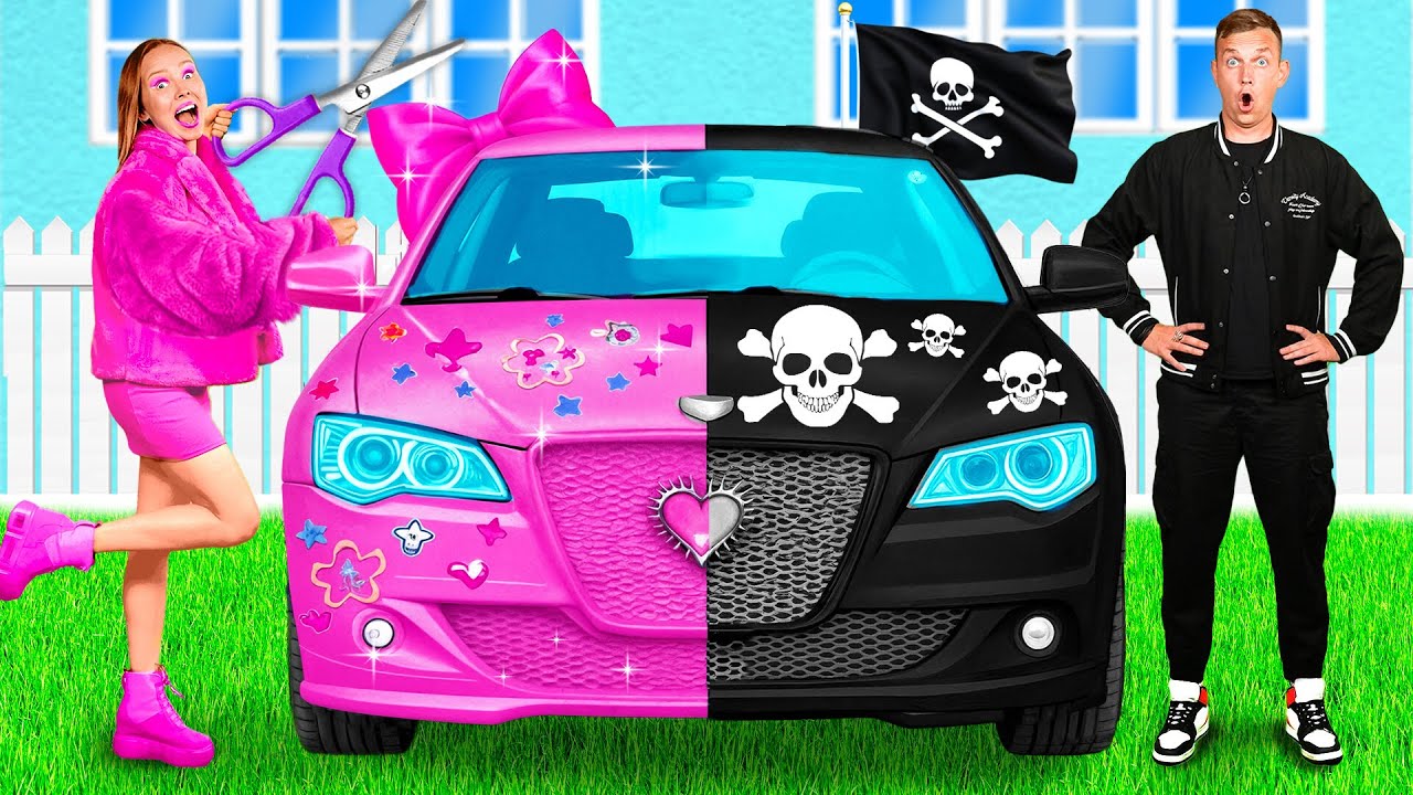 Mobil Merah Muda vs Mobil Hitam Tantangan | Ide Prank Gila DuKoDu ...