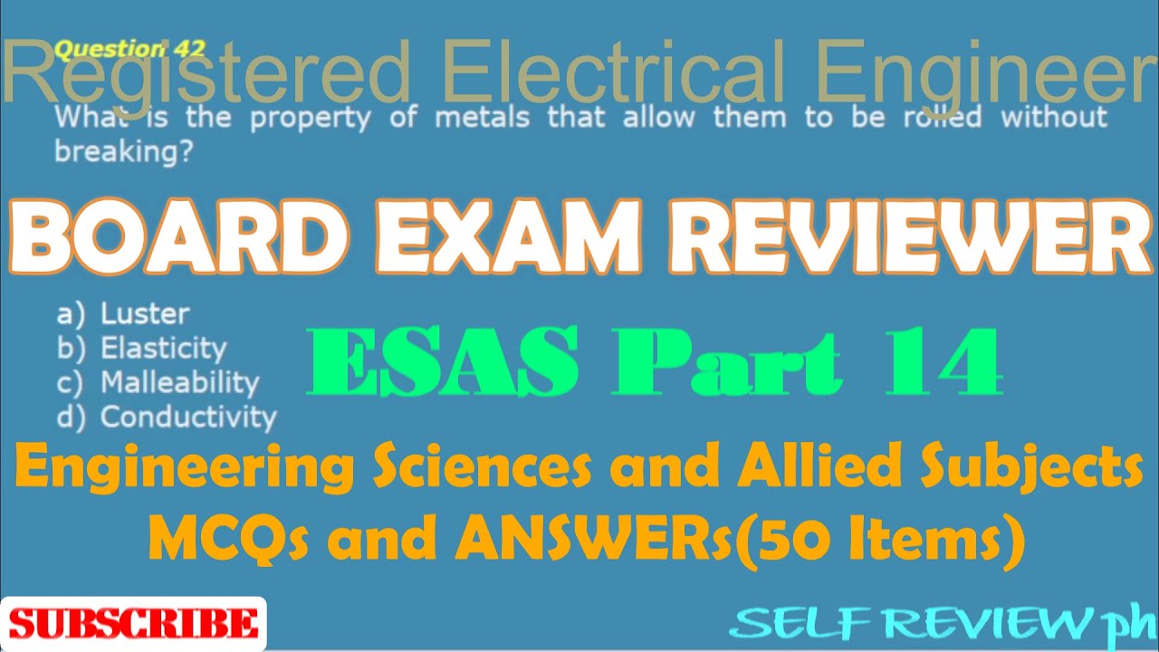REE Board Exam Reviewer (ESAS Part 14) : 50 - Items || Objective type ...