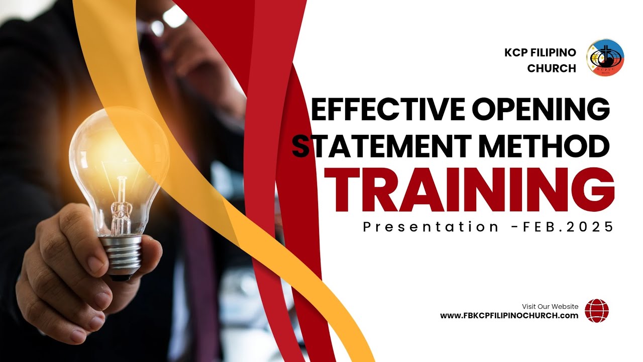 EFFECTIVE OPENING STATEMENT METHOD/ EVANGELISM TRAINING/ PTR. RAPHY ...