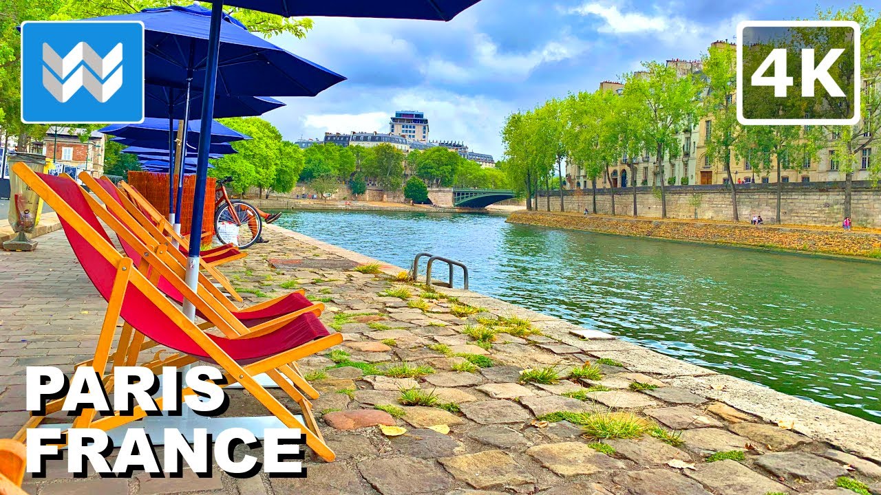 [4K] Paris Plages to Pont Des Arts Bridge in Paris France 🇫🇷 Seine ...