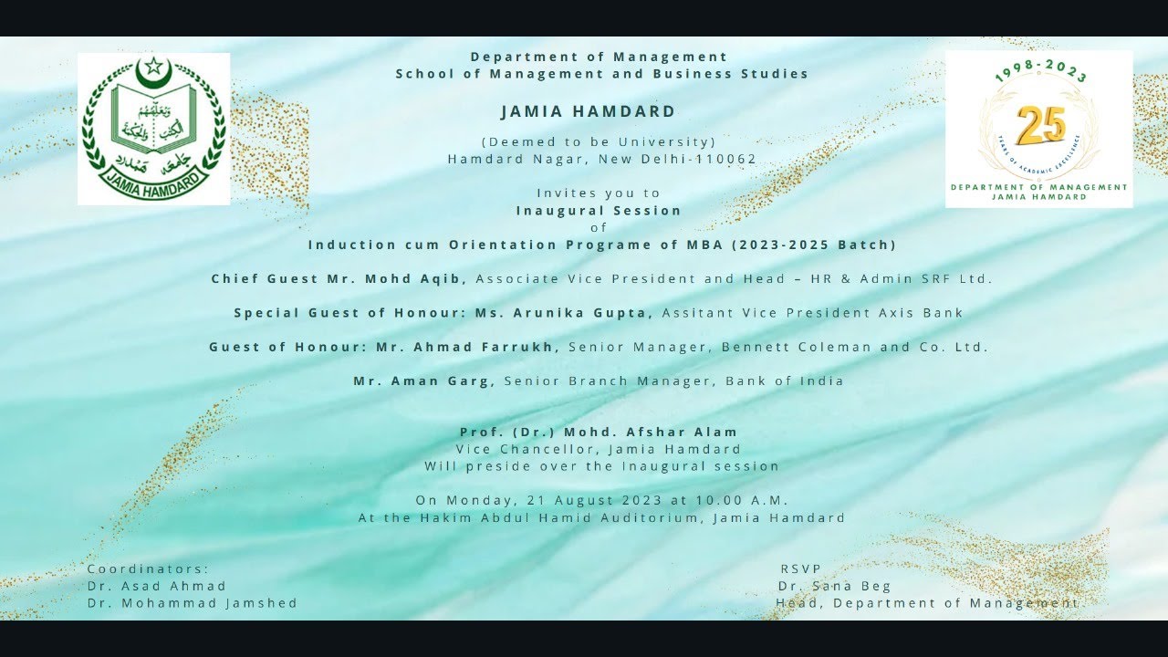 Inaugural Session of Induction Cum Orientation Program of MBA (2023-25 ...