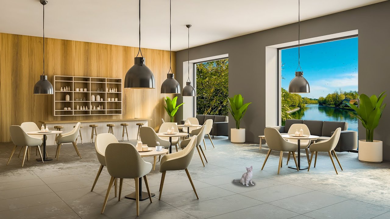 Cozy Spring Cafe Ambience ☕ Coffee Shop Jazz with Relaxing Spring ...