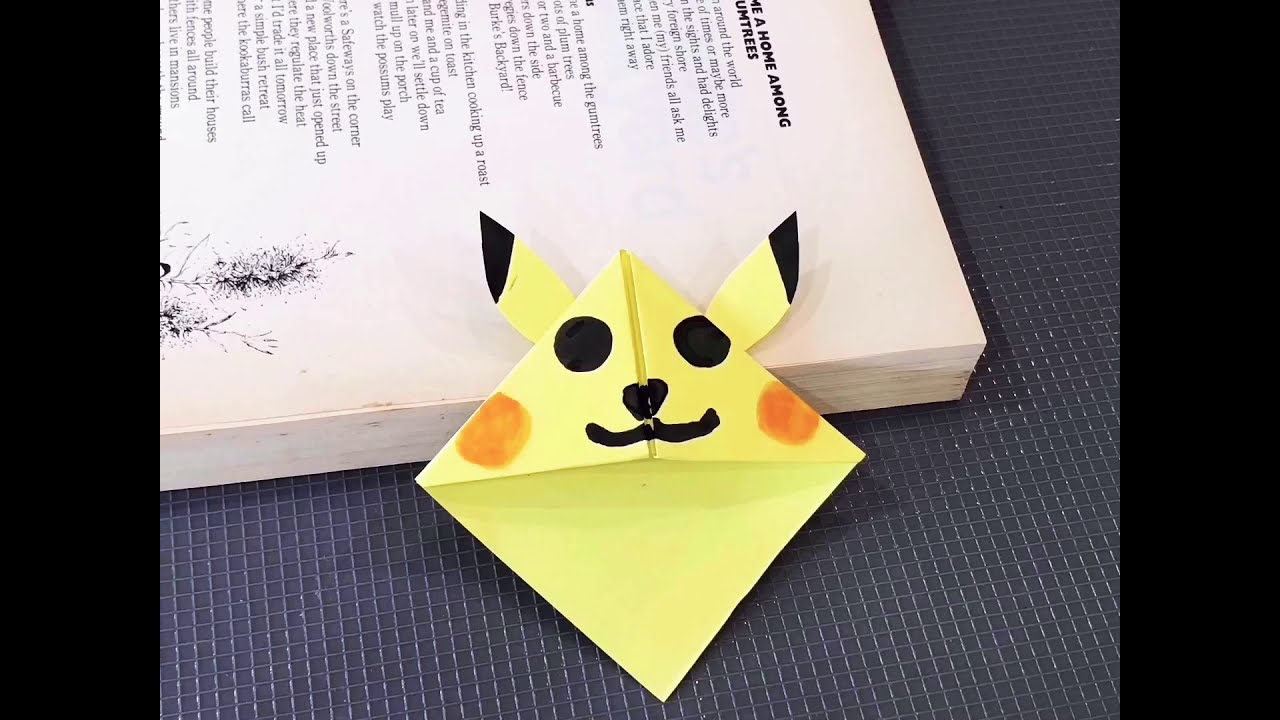 Pikachu Corner Bookmark! ไอเดียง่ายๆ,มุมคั่นหนังสือปิกาจู - YouTube