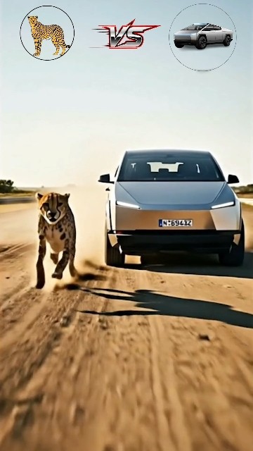Tesla Cybertruck vs Cheetah: Who’s Faster in 100m Sprint? 🏁 - YouTube