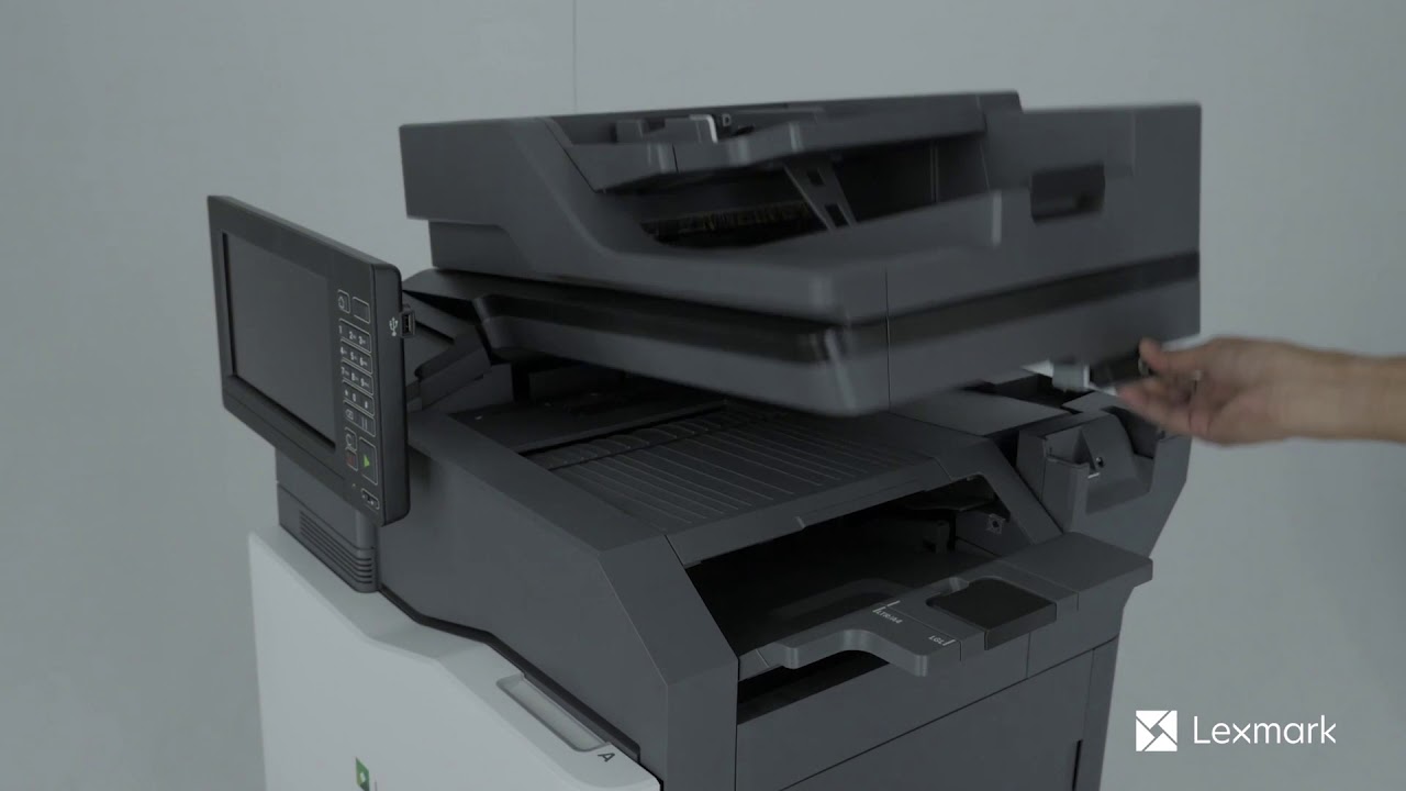 Lexmark XC8160 - Paper Jam in the finisher bin - YouTube