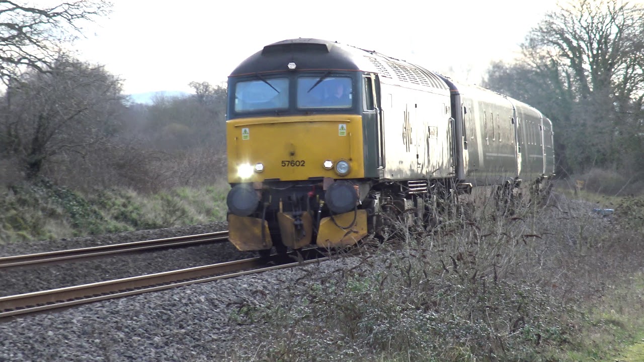 (4K). Great Western Railway Class 57602 With ECS Sleeper Stock ...