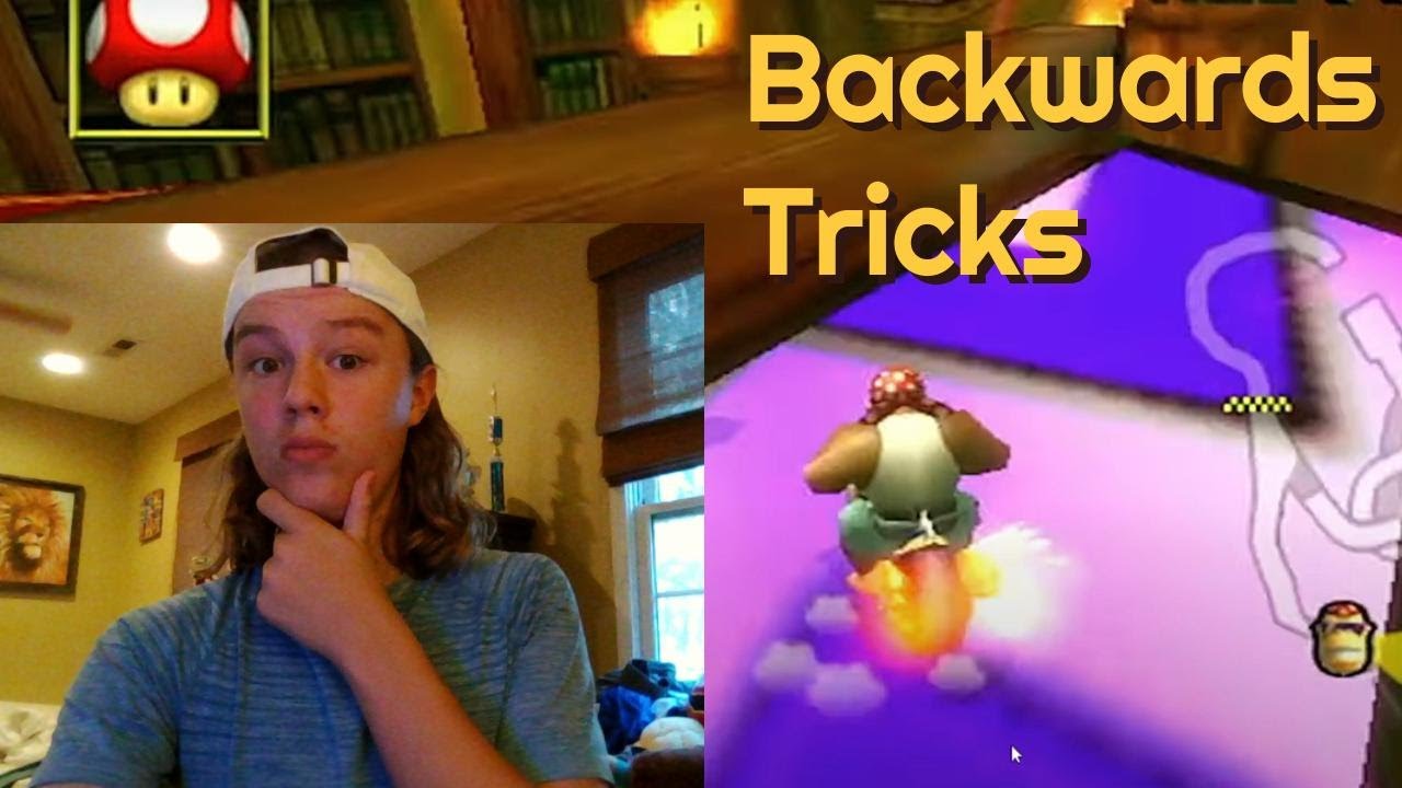 Reacting to Crazy Mario Kart Wii Custom Track Tricks Done Backwards! - YouTube