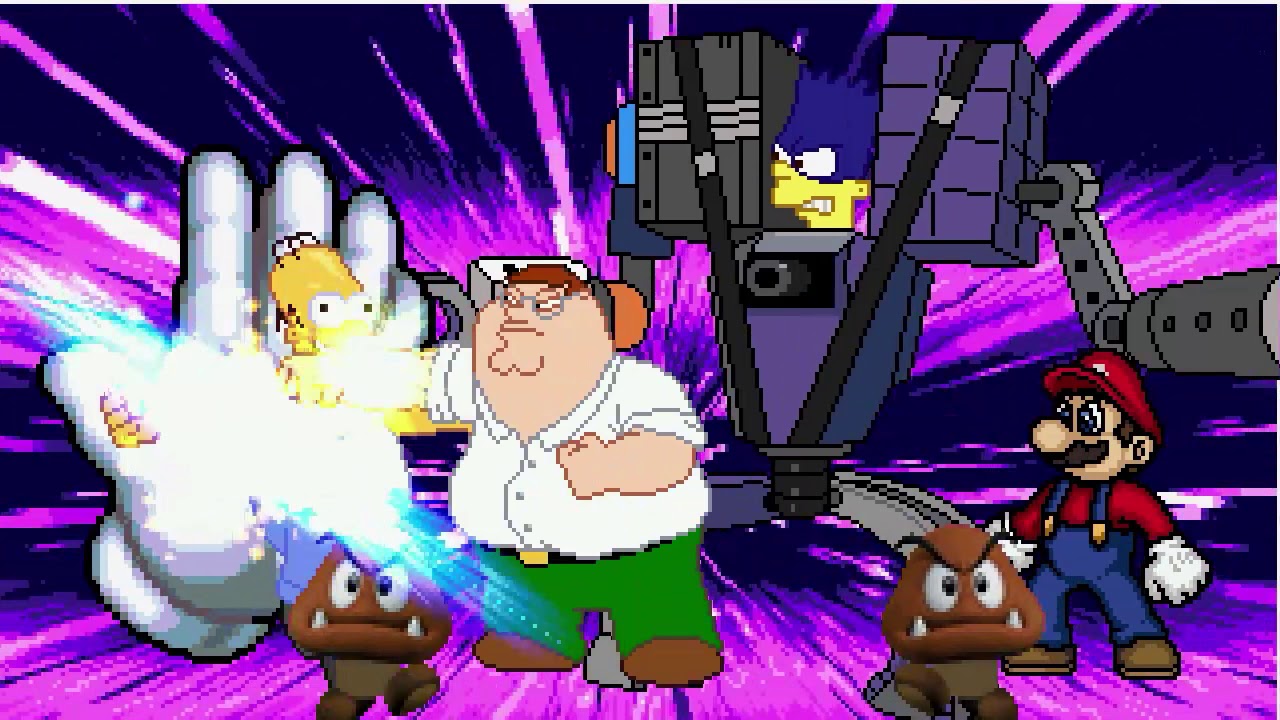 AN Mugen Request #1261: Peter, Homer, Bartman, Mario VS Master Hand ...