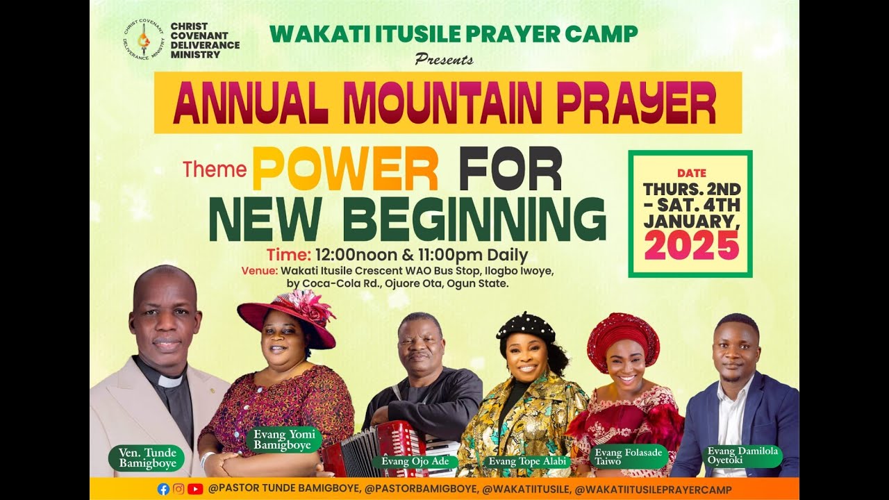POWER FOR NEW BEGINNING 2025 - DAY 1 || WAKATI ITUSILE PRAYER CAMP ...