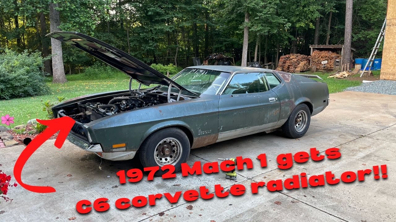 1972 MACH 1 'LINDA' Gets a NEW corvette 4 core aluminum radiator! - YouTube