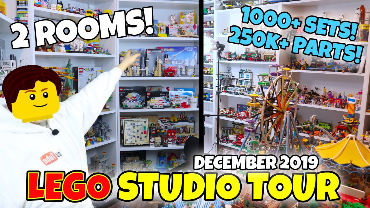 LEGO Studio Tour - My 2 LEGO Rooms (Full Tour) - December 2019 - YouTube