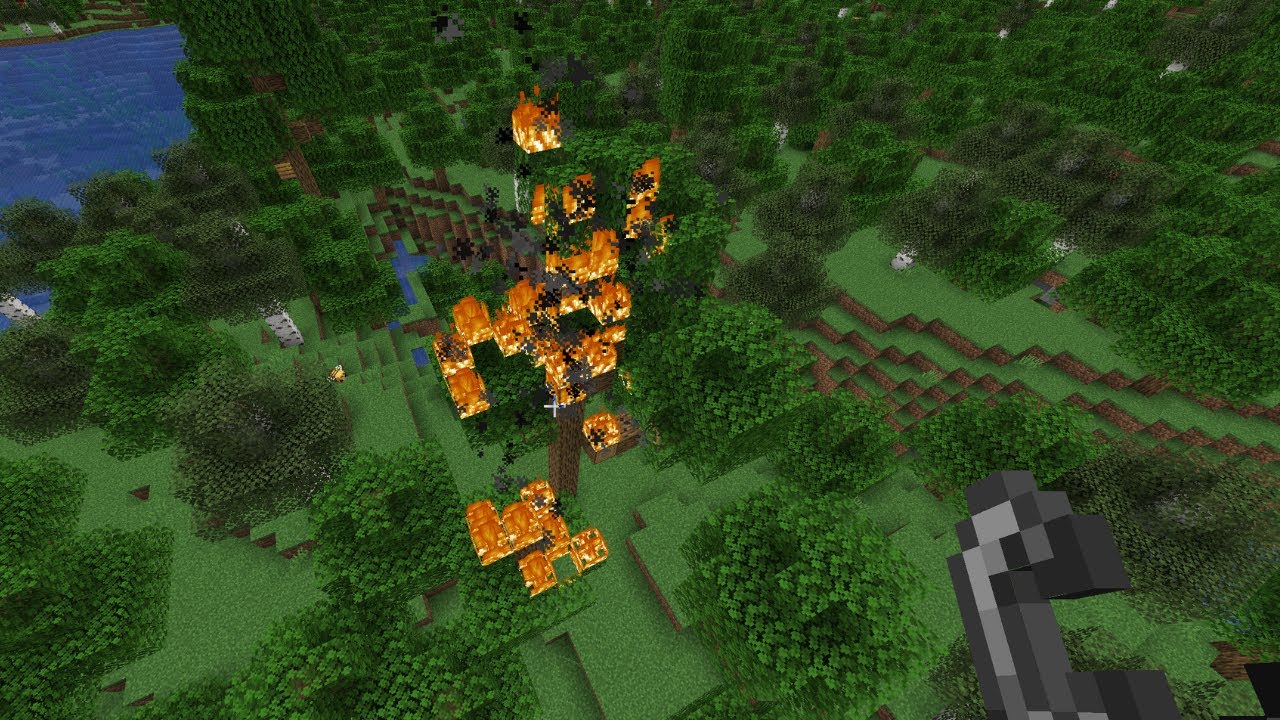 Minecraft fire spread and tnt with x10 gamespeed (/tick) - YouTube