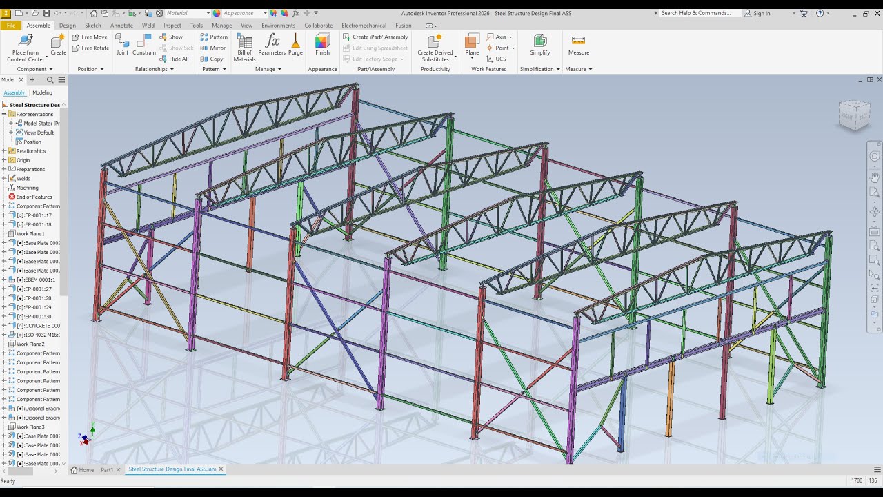 Autodesk inventor 2026 Steel Structure Design - YouTube