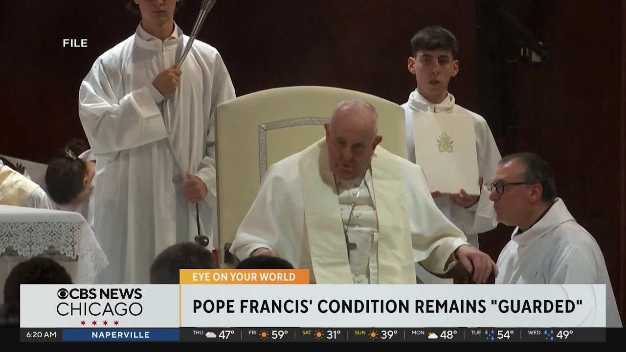 Pope’s condition slightly improves but remains hospitalized - YouTube