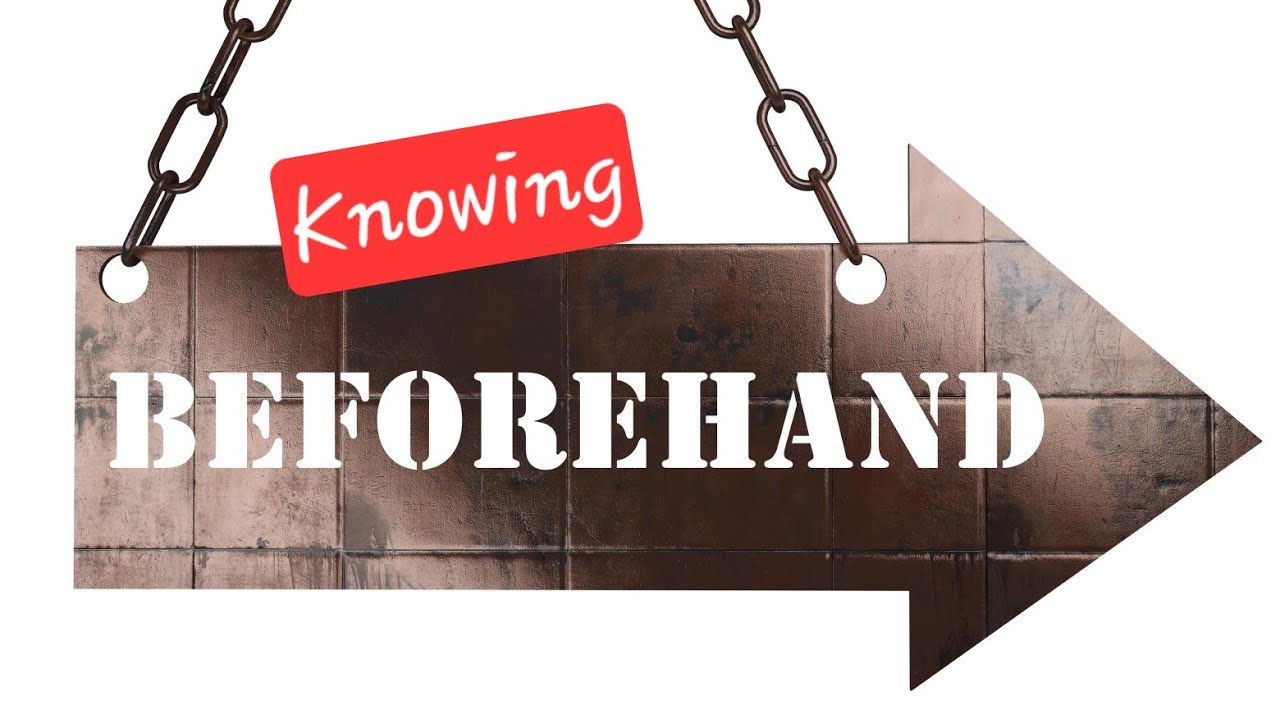 You Can Know Beforehand! - YouTube