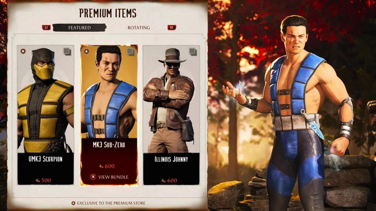 MK1 Premium Shop: UMK3 Sub-Zero / Scorpion Klassic, + skins / gear ...